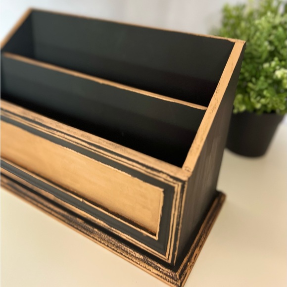 hand painted | Office | Hand Painted Metallic Gold Black Wood Letter ...